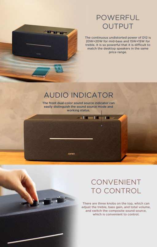 Loa bluetooth Edifier D12, công suất 70W, bluetooth 5.0