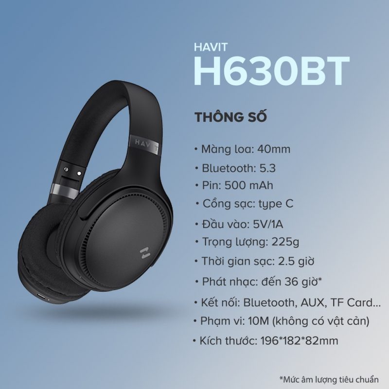 Tai Nghe Bluetooth Headphone HAVIT H630BT, Bluetooth 5.3