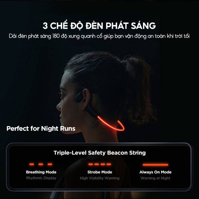 Tai Nghe Chạy bộ Havit Hakii Light, Dây đeo phát sáng, BT 5.3